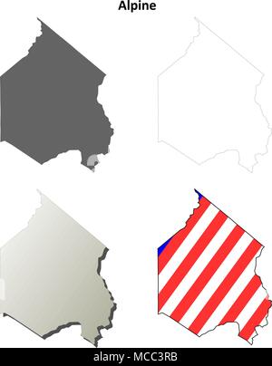 Alpine County (California) outline map set Stock Vector Image & Art - Alamy