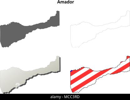 Amador County, California outline map set Stock Vector Image & Art - Alamy