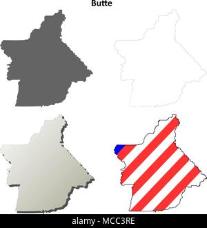 Blank map of United States of America, USA. Simple flat vector ...