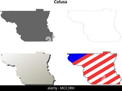 Colusa County (California) outline map set Stock Vector Image & Art - Alamy