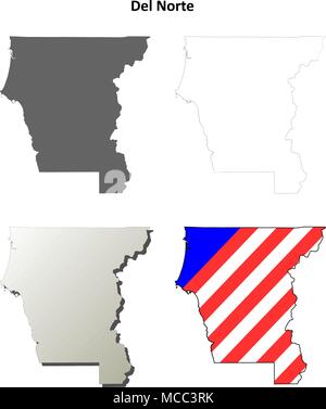 Del Norte County, California outline map set Stock Vector Image & Art ...