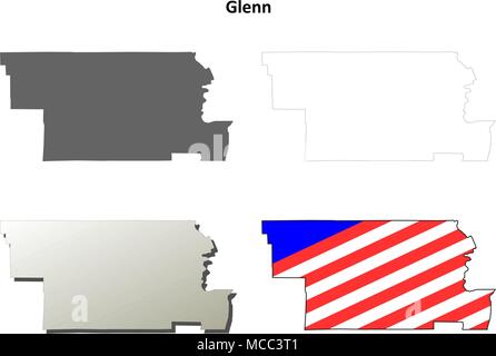 Glenn County (California) outline map set Stock Vector Image & Art - Alamy