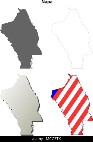 Napa County (California) outline map set Stock Vector Image & Art - Alamy