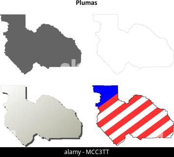 Plumas County (California) outline map set Stock Vector Image & Art - Alamy