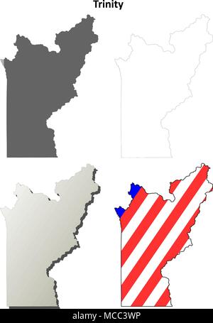 Trinity County (California) outline map set Stock Vector Image & Art ...