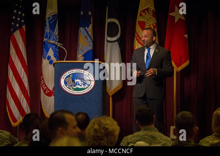 Guest speaker Chad Robichaux addresses the room during the 2018 Joint ...