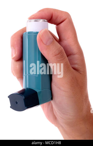 Ventolin inhaler, a hand-held asthma inhaler that contains the drug ...