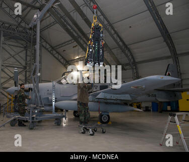 14 February 2018, Afghanistan, Kabul: An MD-530 helicopter stands in a ...
