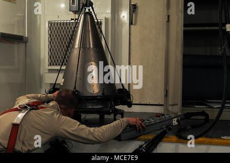 Senior Airman Andrew Parrish, 90th Missile Maintenance Squadron topside ...