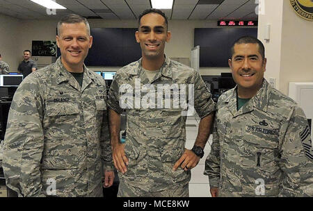 Col. Eric Delange, 688th Cyberspace Wing Commander (left), and Chief ...