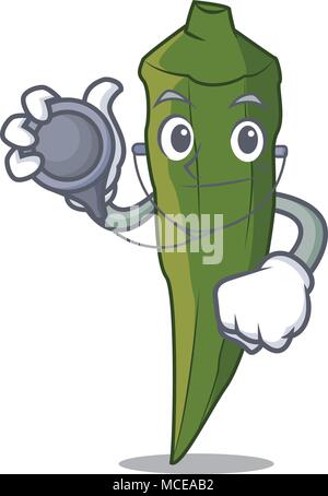 happy okra vegetable cartoon character smiling Stock Photo: 56285134 ...