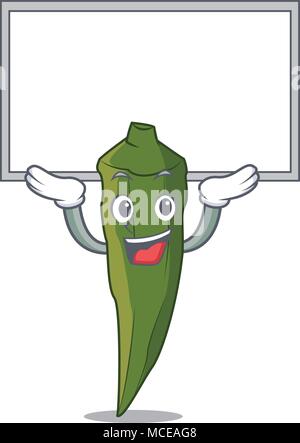 Bring board okra character cartoon style vector illustration Stock ...