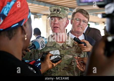 U.S. Army Maj. Gen. Marcus Evans, left, commanding general of the 25th ...