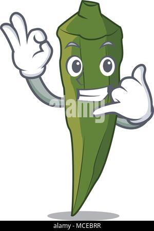 Okay okra character cartoon style vector illustration Stock Vector ...