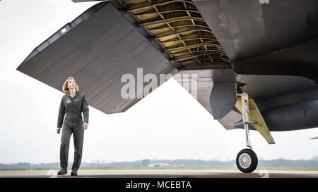 Maj. Christin Hart, 419th Flight Test Squadron B-52 flight commander ...