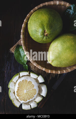 pomelo, green pomelo fruit grapefruit peel rotten isolated on white ...