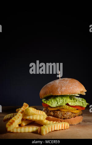 Appetizing succulent fresh hamburger with patty vegetables and cheese ...