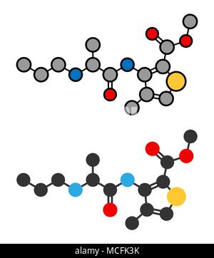 Articaine local anesthetic drug molecule. Skeletal formula Stock Vector ...