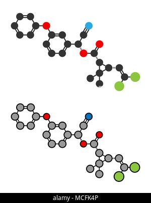 Cypermethrin insecticide molecule. Skeletal formula Stock Vector Image ...