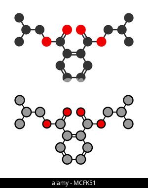 Diisobutyl phthalate (DIBP) plasticizer molecule. Stylized skeletal ...