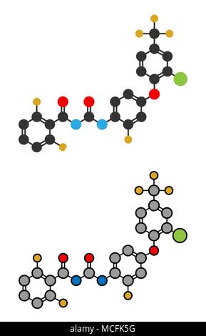 Flufenoxuron insecticide molecule. Skeletal formula Stock Vector Image ...