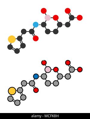 Skeletal formula of Meropenem. Drug chemical molecule Stock Vector ...