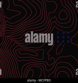 Abstract Red Topographic Lines Map Vector Illustration on Purple ...