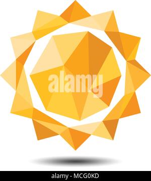 Vector triangle sun. Nature symbol, warm and light Stock Vector Image ...