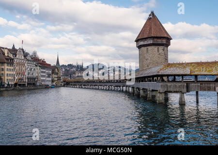 Chapel Bridge Lucerne Swiss / Kappelbrücke Luzern Schweiz Stock Photo ...