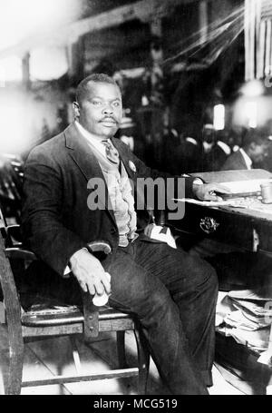Marcus Garvey (1887-1940), in his flamboyant uniform decorated with ...