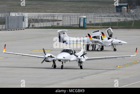 16 April 2018, Germany, Laage: A Eurofighter jet of the 73rd tactical ...