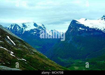 Landscapes of Norway with its mountains and green fields Stock Photo ...