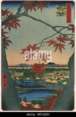 The Maple Trees at Mama, Tekona Shrine and Tsugi Bridge, from the ...