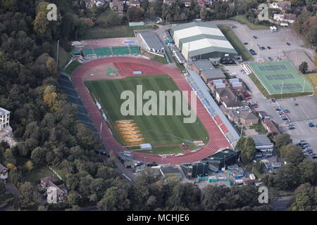 aerial view of withdean sports complex and athletic track in Brighton ...