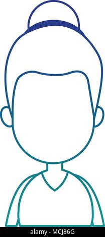 Woman faceless head blue lines Stock Vector Image & Art - Alamy