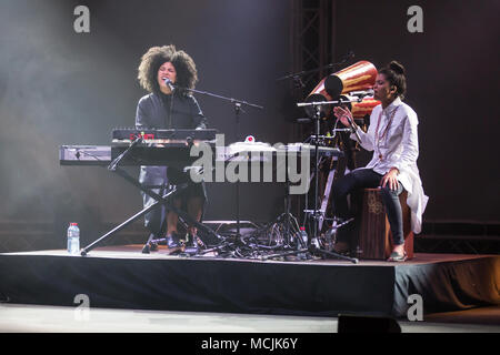 The French-Cuban music duo Ibeyi, which consists of the twin sisters ...