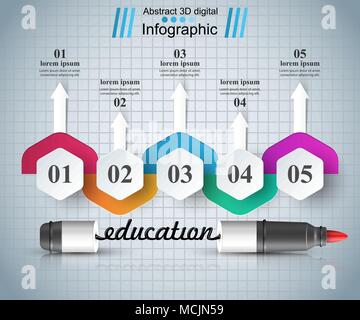 Marker, education icon. Business infographic Stock Vector Image & Art ...