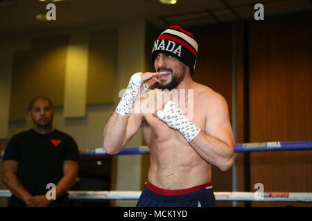 Boxer Phil Lo Greco who faces Amir Khan this weekend, during a public ...