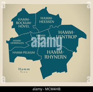Modern City Map - Hamm city of Germany DE Stock Vector Image & Art - Alamy