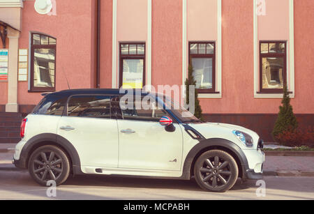 Smolensk, Russia - April 24, 2017: New Mini Cooper parked near on the ...