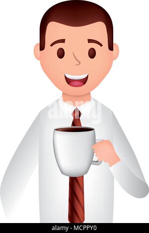 elegant businessman drinking coffee avatar character Stock Vector Image ...