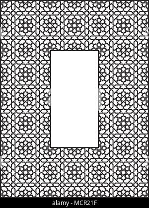 Traditional arabic islam geometric art. Single floor tile and arabesque ...