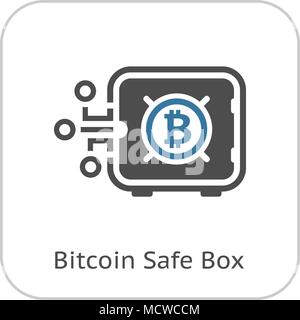 safe box with bitcoin symbol vector illustrator Stock Vector Image ...