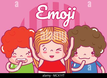 Cute kids emojis Stock Vector Image & Art - Alamy