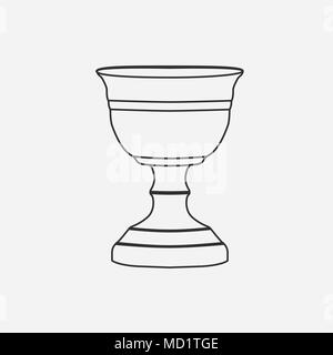 Isolated chalice outline Stock Vector Art & Illustration, Vector Image ...