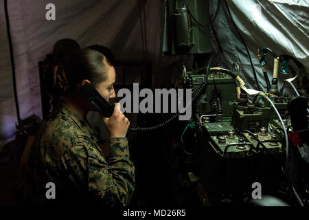 U.S. Marine Sgt. April Vance, a field radio operator with Headquarters ...