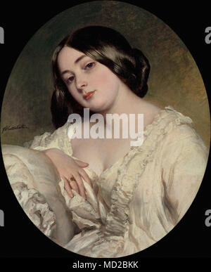 Winterhalter Franz Xavier - Portrait of a Lady in a Blue Dress Stock ...