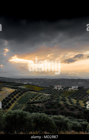 Scenic landscape during sunset, Archanes, Crete, Greece Stock Photo - Alamy