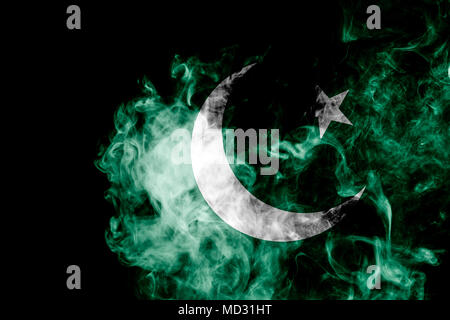 Pakistan, Pakistani smoke flag isolated on black background Stock Photo ...