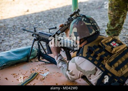 An Iraqi soldier assigned to 74th Brigade practices a proper prone ...